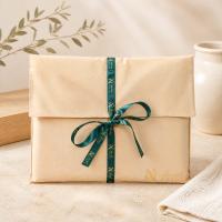 China Custom Logo Printing Velvet Envelope Clothing Storage Pouch With Ribbon High Quality Khaki Suede Envelope Bag for sale