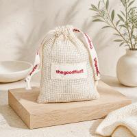 China Wholesale Organic Cotton Mesh Soap Toiletries Drawstring Storage Bag Custom Fabric Label Muslin Cotton Perfume Drawstring Pouch for sale
