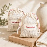 China Wholesale Organic Cotton Mesh Soap Toiletries Drawstring Storage Bag Custom Fabric Label Muslin Cotton Perfume Drawstring Pouch for sale