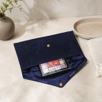 China Custom Logo Suede Envelope Pouch for Cosmetic Glasses Purse High Quality Velvet Envelope Gift Packaging Bag with Button for sale