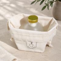 China Eco-friendly Canvas Drawstring Plant Packing Bag with square Bottom Custom Natural Cotton Canvas Drawstring Candle Dust Pouch for sale