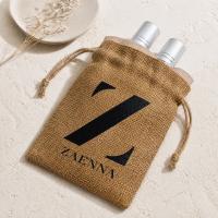 China Custom Organic Jute Drawstring Packing Pouch for Perfume Eco-friendly Jute Drawstring Candle Sachet Dust Bag with logo for sale