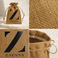 China Custom Organic Jute Drawstring Packing Pouch for Perfume Eco-friendly Jute Drawstring Candle Sachet Dust Bag with logo for sale