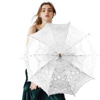 China Lace-Folding Wooden Parasol Wedding Umbrella - 65cm Promotional Party Supplies with Love Theme for sale