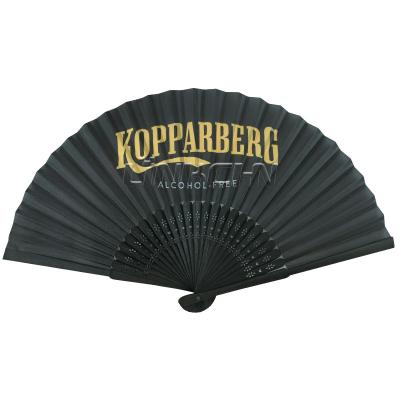 China Custom Logo Bamboo Folding Hand Fan 21cm x 38cm Eco-Friendly Wedding Gift Business Promotion for sale
