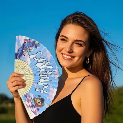 China Custom Bamboo Handheld Folding Fans 21cm x 38cm for Wedding Decor and Business Gifts for sale