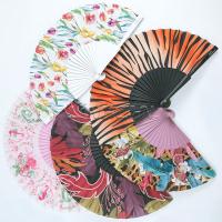 China Custom Logo Wooden Bamboo Folding Hand Fan 23cm x 42cm for Wedding and Party Events for sale