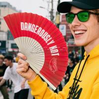 China 23cm Wooden Hand Folding Fan with Custom Logo - 42cm Width, 50g Lightweight for Weddings & Events for sale