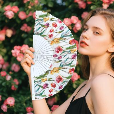 China 23cm Wooden Bamboo Hand Folding Fan - 42cm Width, 50g Lightweight for Weddings & Events for sale