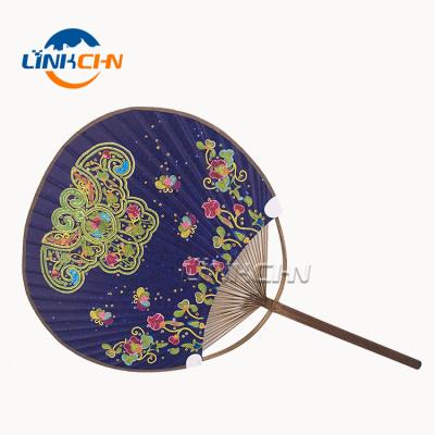 China Cartoon Decorative Circular Hand Fan 35x22cm 38x24cm Lightweight 20g Custom Design Promotional Item for sale