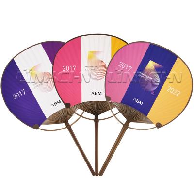 China Custom Paper Paddle Hand Fan with Double-Sided Printing - 35cm/38cm Size Options, 40g Weight for Promotional Events for sale