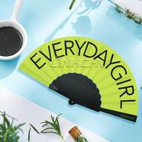 China 23cm Custom Plastic Folding Hand Fan with Digital Printing for Business Promotional Gifts for sale
