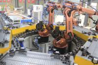 China Six Axis Industrial MIG Welding Robot For Storage Wire Shelf Corner Shelf Welding Robot for sale