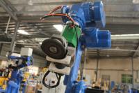 China Blue HWASHI Welding Robot Station Compact Small Size Dedicated Arc Welding Robot for sale