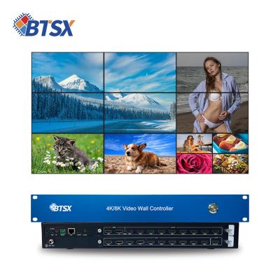China 8-in 9-out 4K60 Video Wall Controller with DP 1.2 and 3.5mm Audio Separation Multi-screen Processor for sale