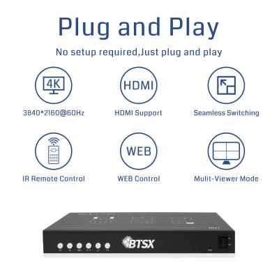 China Bitvisus 8x1 4K60 HDMI Conference Monitoring Solution 8 in 1 Out Black Multi-Viewer Screen Switch Adapter BIT-MV-4K60-801 for sale