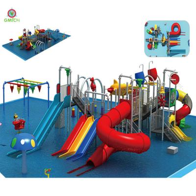 China Swimming Pool Water Playground FRP Fiberglass Water House Large Water Slide for sale