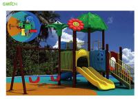 China Fade Resistant Outside Swing Sets Outdoor Playhouse With Slide Latest Design for sale