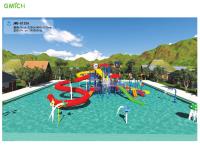 China Kids Water Playground Swimming Pool Water Slide Large Pool Slide Colorful Combination for sale