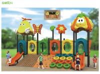 China Customization Wooden Playground Equipment With Plastic Slide Set Anti Slip for sale