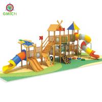 China Wooden Large Outdoor Amusement Equipment Fun and Durable Park Playground Children Wood Slides for sale
