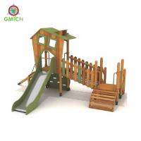 China Wooden Good Quality Children Outdoor Game Play Equipment Joyful Kids Slide Sets China Playground Manufacturer for sale