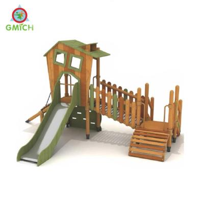 China Wooden Good Quality Children Outdoor Game Play Equipment Joyful Kids Slide Sets China Playground Manufacturer for sale