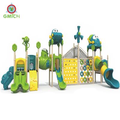 China Custom Design Kids Playground Outdoor Safety Material Joyful Children Slide With Climbing Sets Game Play Zone for sale