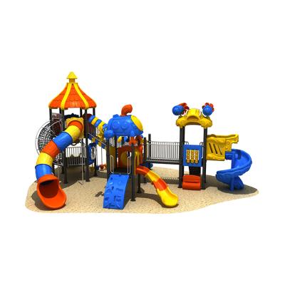 China Kids Theme Park Big Size Outdoor Public Open Amusement Play Equipment Children Plastic Slides Fun Play Sets for sale