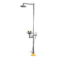 China Double Hands Push Emergency Safety Shower and Eyewash Station 304 Stainless Steel with 120-180L/min Flow Rate for sale
