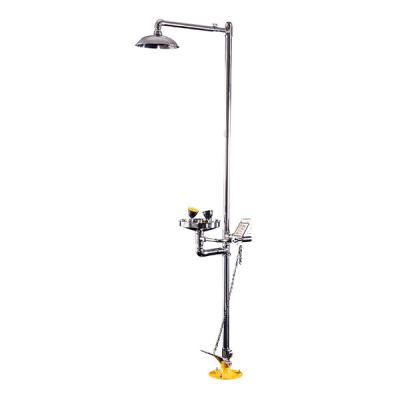 China Double Hands Push Emergency Safety Shower and Eyewash Station 304 Stainless Steel with 120-180L/min Flow Rate for sale