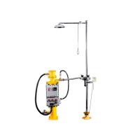 China BH36-1066 Pedestal Electric Heating Eyewash and Emergency Shower 304 Stainless Steel with 120-180L/min Flow for sale