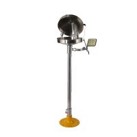 China Standard Vertical Eyewash Station with Stainless Steel Linkage Flip-Flop and 304 Stainless Steel Construction for sale