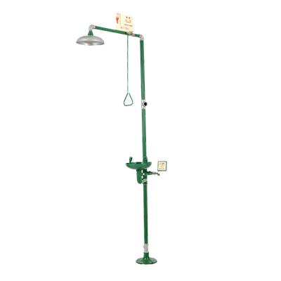 China Standard Emergency Shower Eyewash Station ABS Material Green Color with 304 Stainless Steel Components for sale