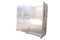 China Stainless Steel Enclosed Eyewash Station with Emergency Shower Room and Smart Temperature Control System - UL Certified ANSI Z358.1 Compliant for sale