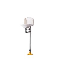 China Standard Vertical Eyewash Station with White Linkage Flip-Flop - 304 Stainless Steel Construction for Industrial Safety for sale