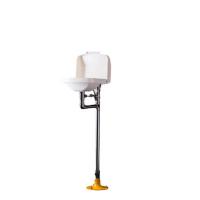 China Standard Vertical Eyewash Station with White Linkage Flip-Flop - 304 Stainless Steel Construction for Industrial Safety for sale