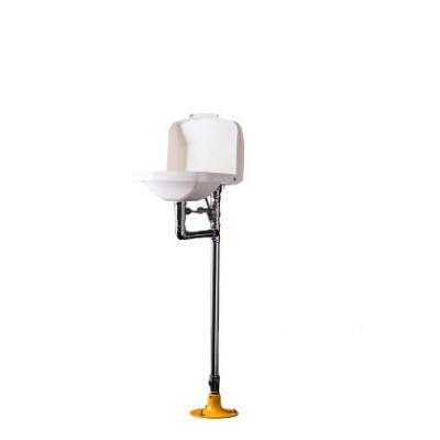 China Standard Vertical Eyewash Station with White Linkage Flip-Flop - 304 Stainless Steel Construction for Industrial Safety for sale