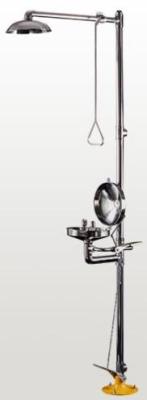 China ANSI Compliant 304 Stainless Steel Eyewash Station with Pedal 180L/min Shower for sale
