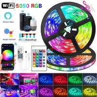 China 85-265V 2600lm/10m 5100lm/20m 10000lm Smart Wifi Remote Control Flexible Rgb Led Strip for sale