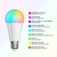 China 7w Wi-fi Tuya Led A Bulbs Rgbw Color Changing Led Bulb Light E27 Auto Led Wifi Smart Bulbs for Hotel for sale