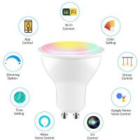 China 25000 Hours Lifespan Dimmable and Tunable White RGB Color Changing WiFi GU10 Smart Bulb for sale