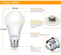 China Commercial Lighting Motion Sensor Led Bulb A60 7w 9w 12w 15w 18w with PIR Sensor for sale