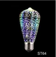 China Lighting and Circuitry Design Most Popular Standard Base 3D Fireworks-effect LED Light Bulb for sale