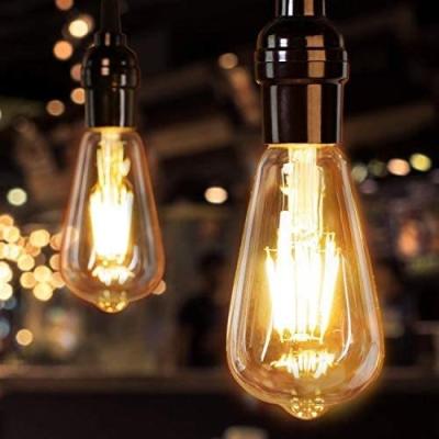 China AC Power Supply Vintage Amber Glass ST19 LED Light Bulb Dimmable 40W Replacement Warm Candle Medium Base for sale