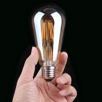 China AC Power Supply Vintage Amber Glass ST19 LED Light Bulb Dimmable 40W Replacement Warm Candle Medium Base for sale