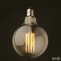 China 110 lm/w E26 E27 9W G125 G95 LED Filament Bulb with Dimmable Function and Amber Glass for sale