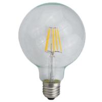 China 110 lm/w E26 E27 9W G125 G95 LED Filament Bulb with Dimmable Function and Amber Glass for sale