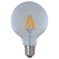 China 110 lm/w E26 E27 9W G125 G95 LED Filament Bulb with Dimmable Function and Amber Glass for sale