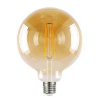 China 110 lm/w E26 E27 9W G125 G95 LED Filament Bulb with Dimmable Function and Amber Glass for sale